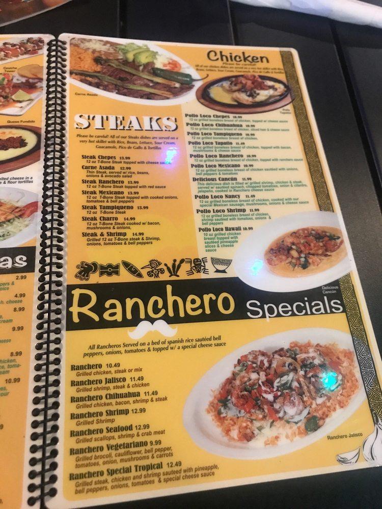 Menu at Chepe's Mexican Grill restaurant, Benton