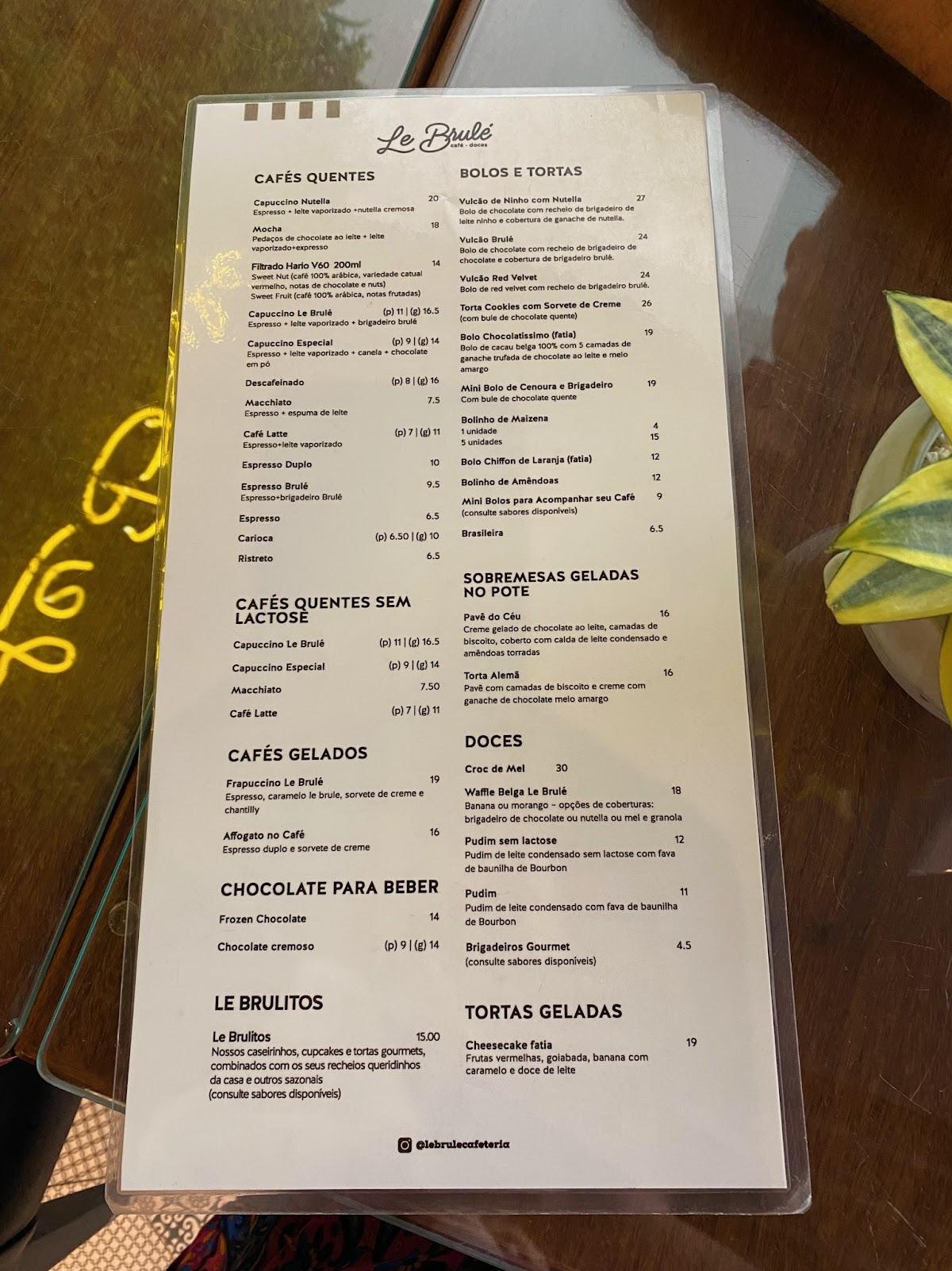 Menu em Le Brulé Café & Doceira, Maceió, Rua General João Saleiro Pitão