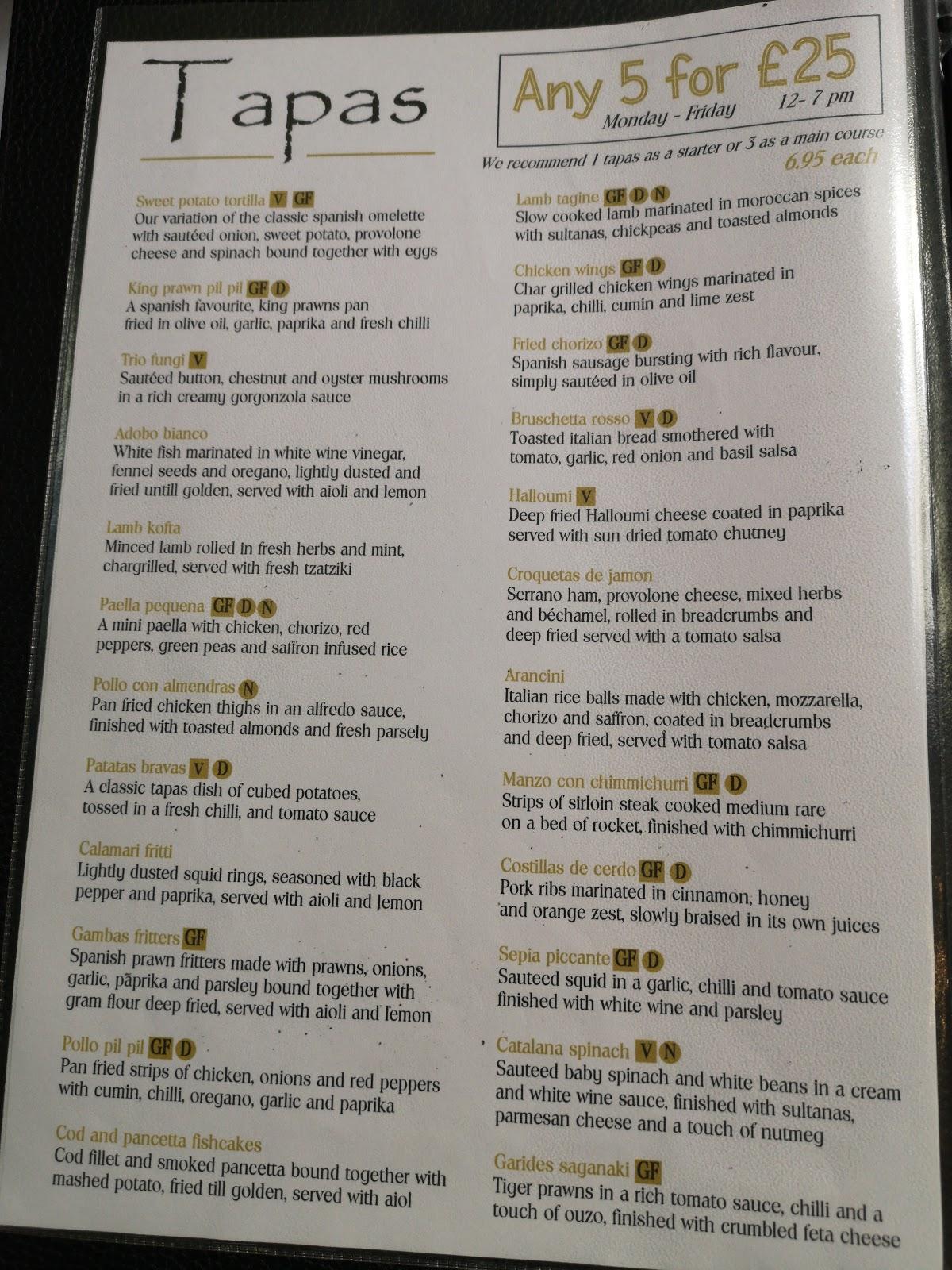 Menu at The Olive Branch Mediterranean Bistro & Wine Bar, Worcester