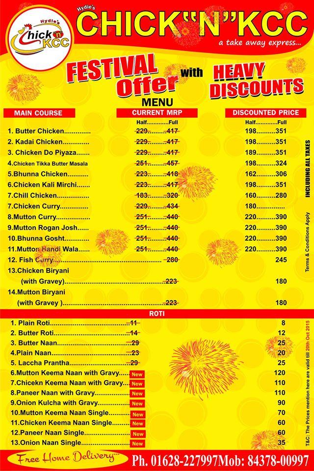 Menu at CHICK "N" KCC, Khanna