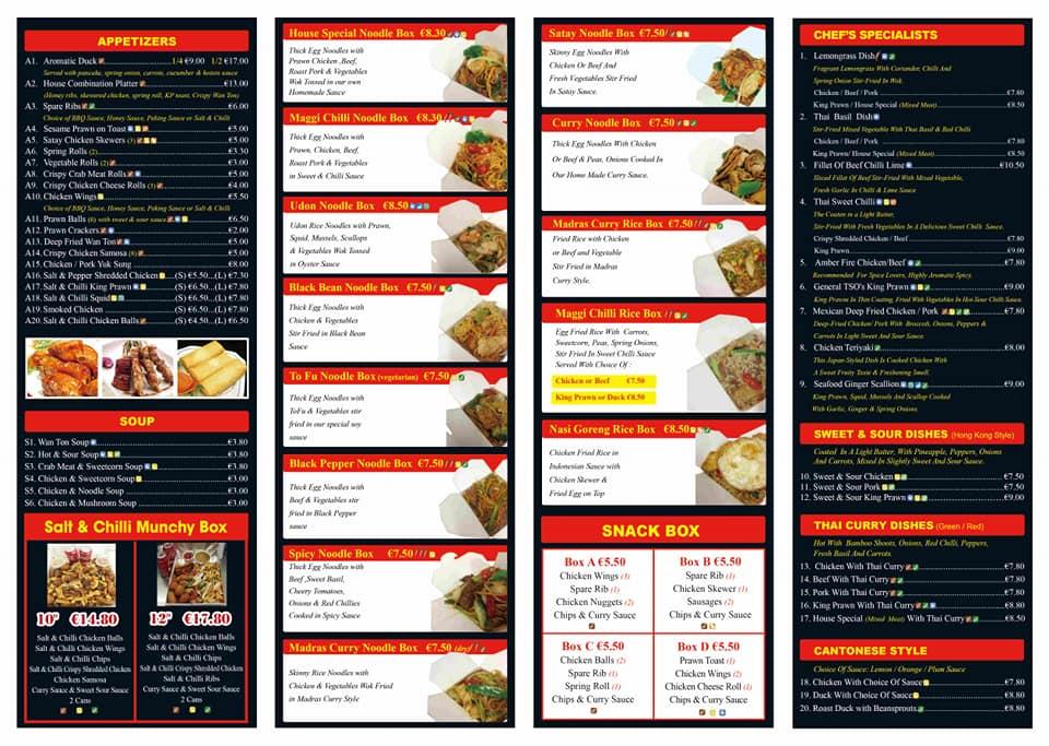 Menu at Golden Wok Asian Street Food restaurant, Castlepollard
