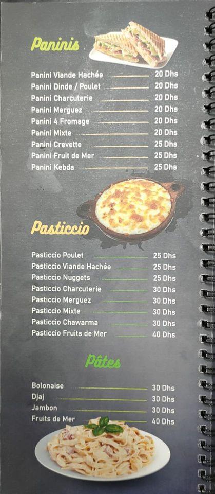 Speisekarte von Escale restaurant, Salé