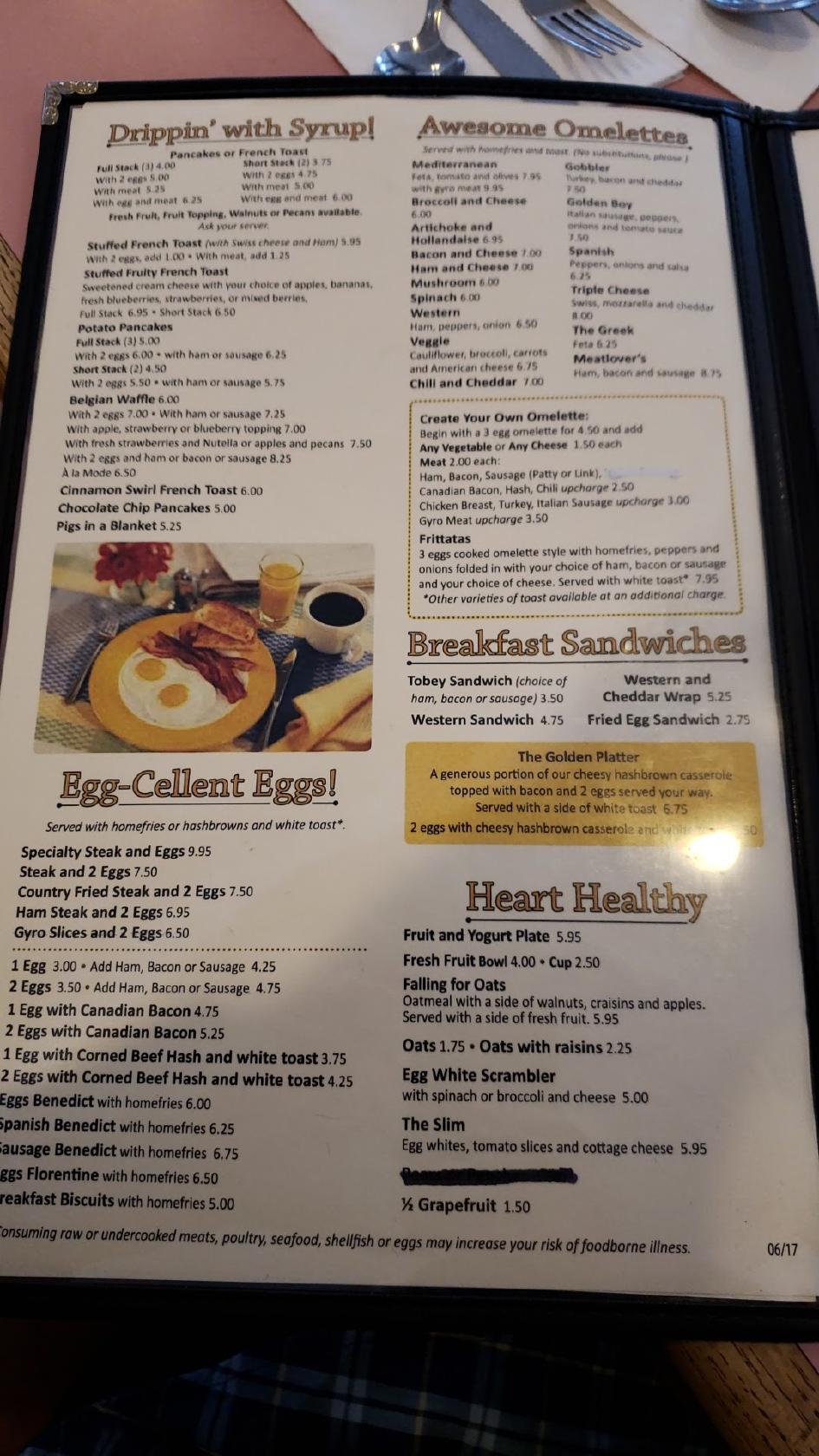 Menu at Golden Boys Family Restaurant, Webster
