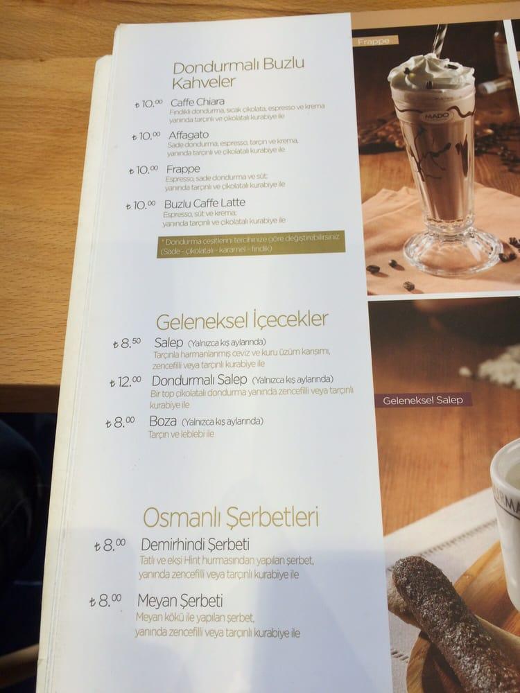 Menu at Mado, Istanbul, Hz. Halid Blv. No:43 D:B