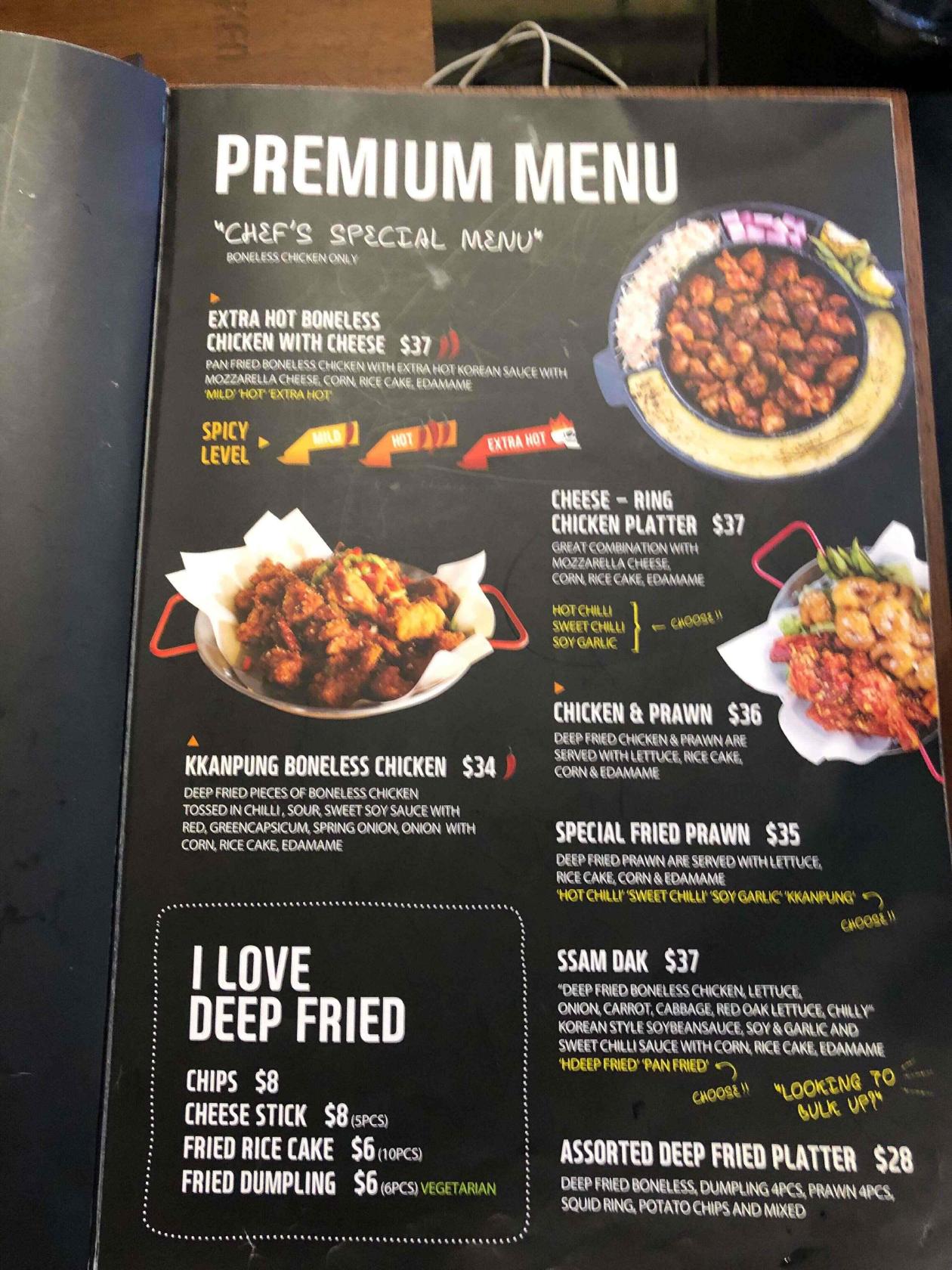 Menu at I LOVE CHICKEN restaurant, Melbourne, 39 Rose Ln