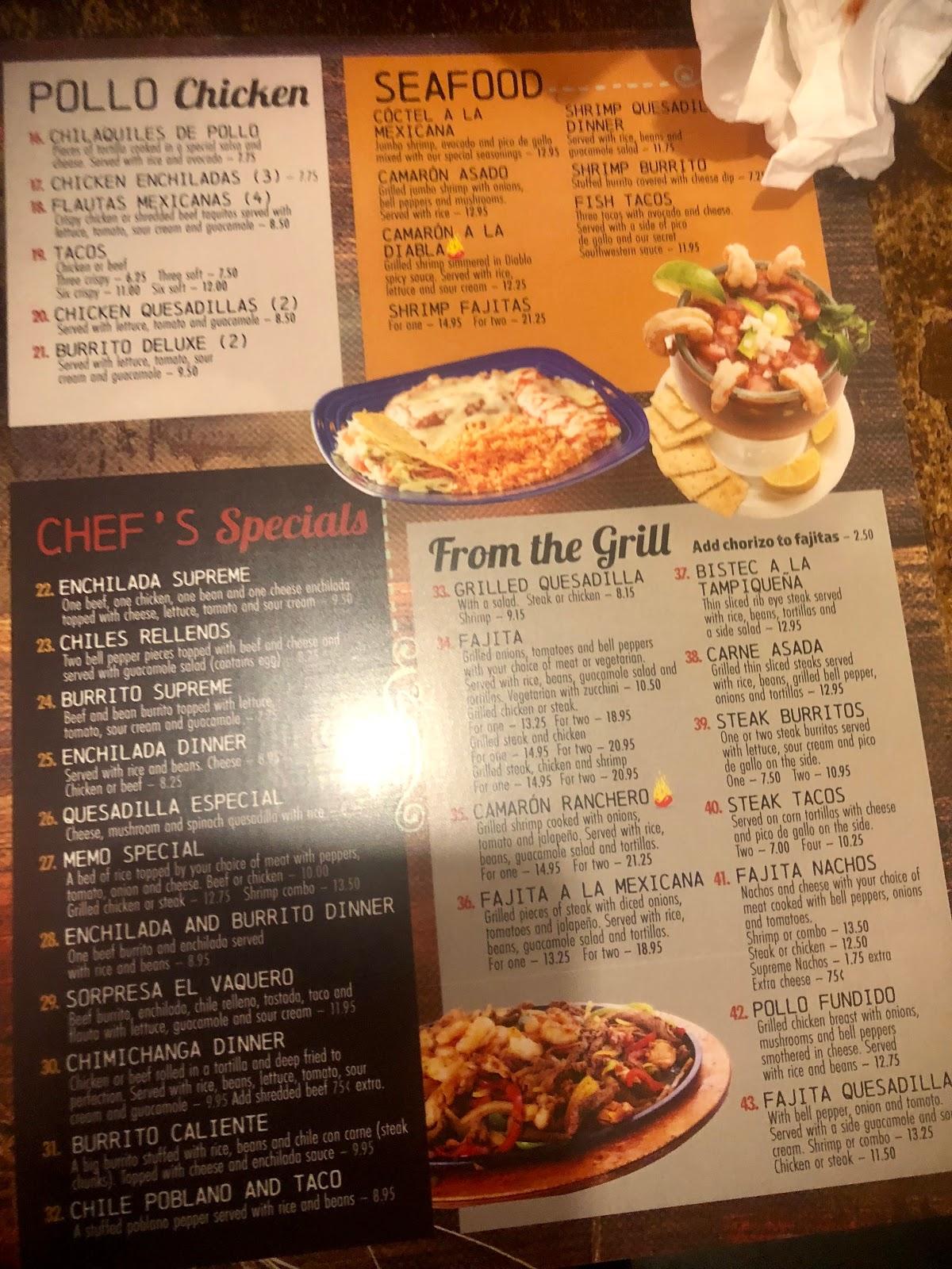 Menu at Los Vaqueros Mexican Restaurant, Albany, 603 N Westover Blvd