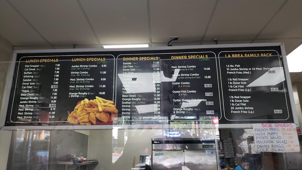 Menu at La Brea Seafood restaurant, Inglewood