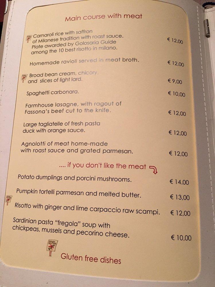 Menu at La cantina di Manuela pub & bar, Milan, Via Giulio Cesare ...
