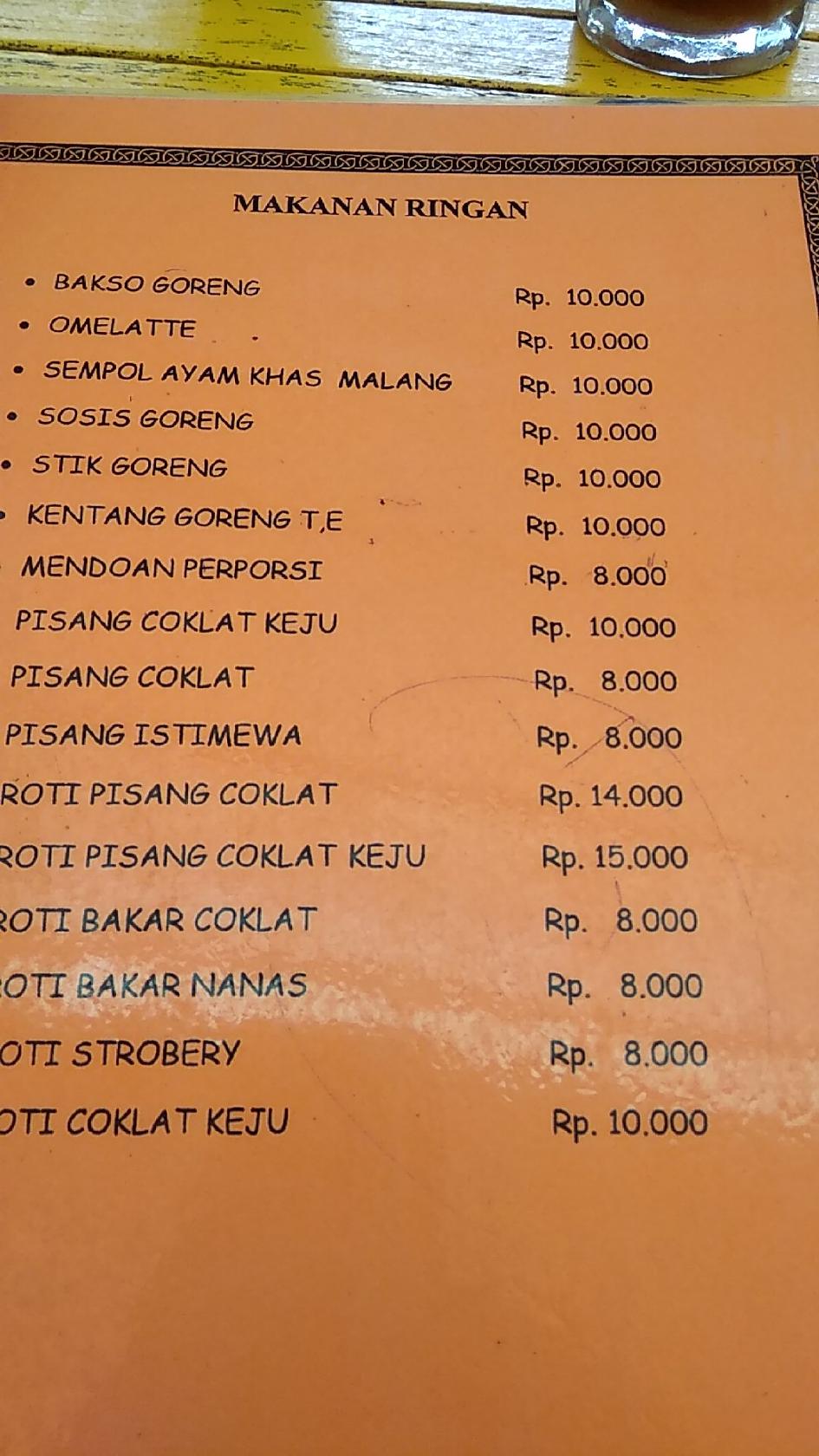 Menu at Terminal Es 1 cafe, Kudus, Jl. Gor Wergu Wetan No.12