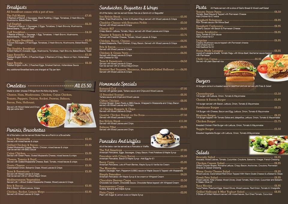 Menu at Clifton Cafe, Rugby, 33 Clifton Rd