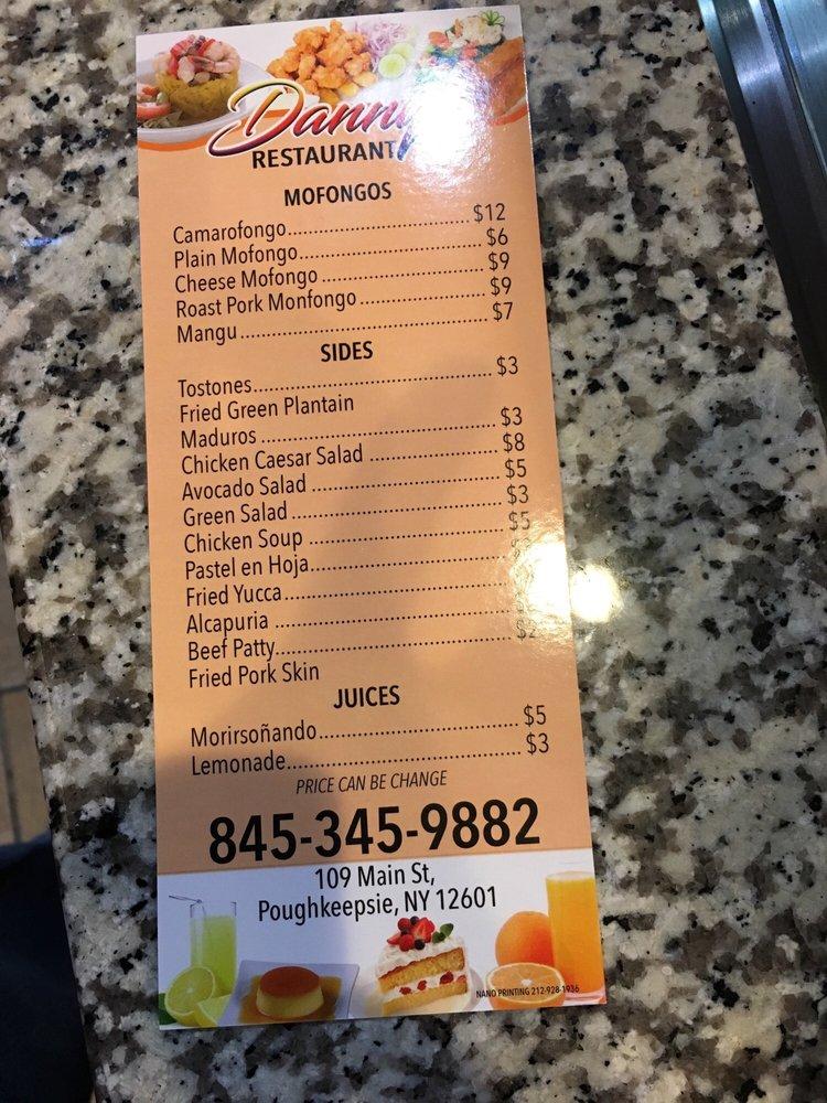 Menu at Danny's Restaurant, Poughkeepsie