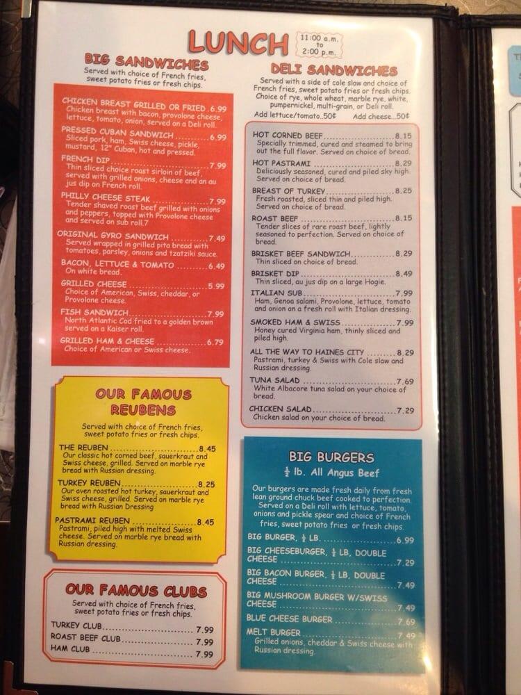 Carta del restaurante Egg City Diner, Haines City, US Hwy 27