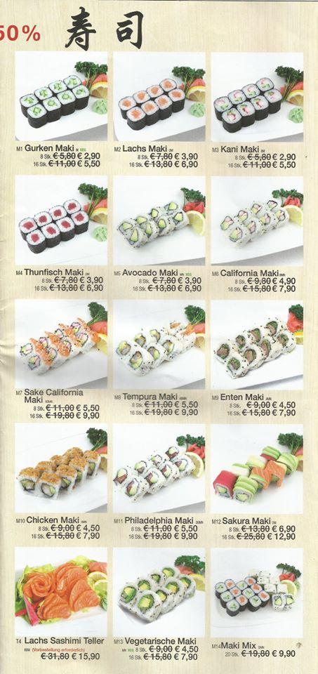 Menu at Mr Wen Asia Food restaurant, Salzburg, Mirabellplatz 8