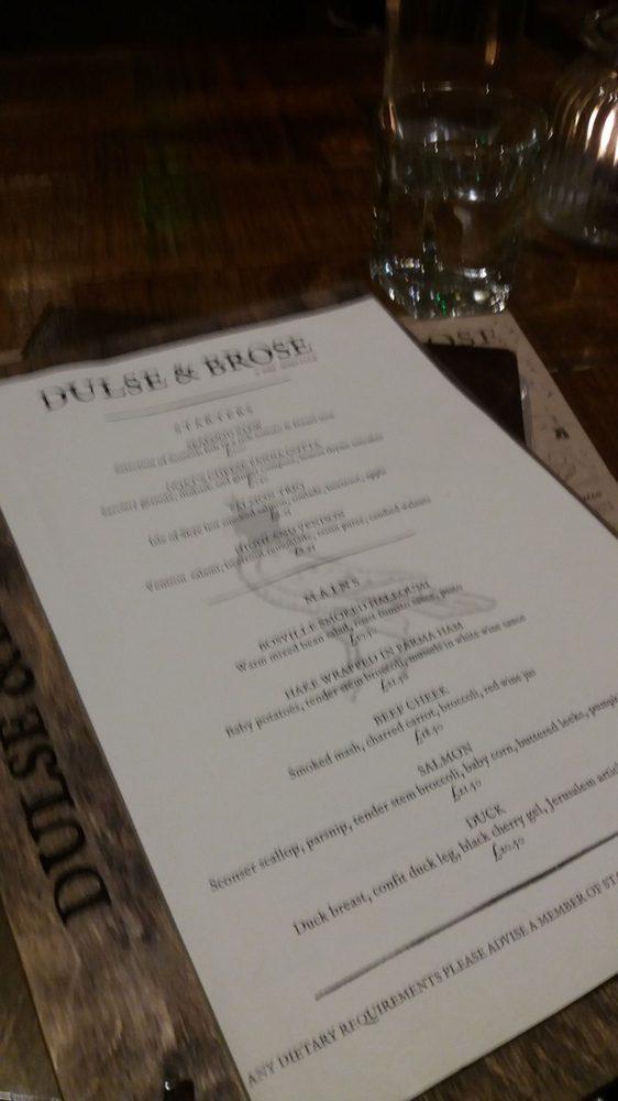 Carta del pub y bar Dulse and Brose, Portree