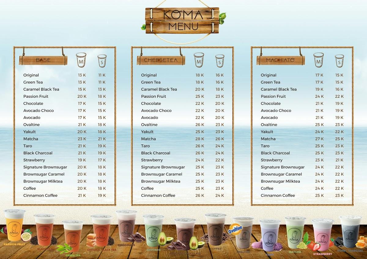 Menu at Koma Hartono Solo cafe, Sukoharjo