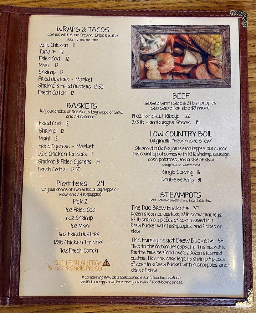 Menu at Surf N Brew restaurant, Fletcher