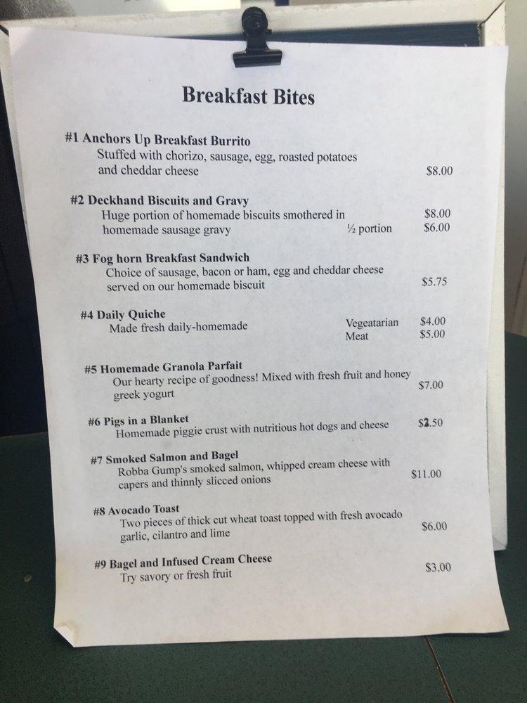 Menu at Whale Bites Cafe, Depoe Bay