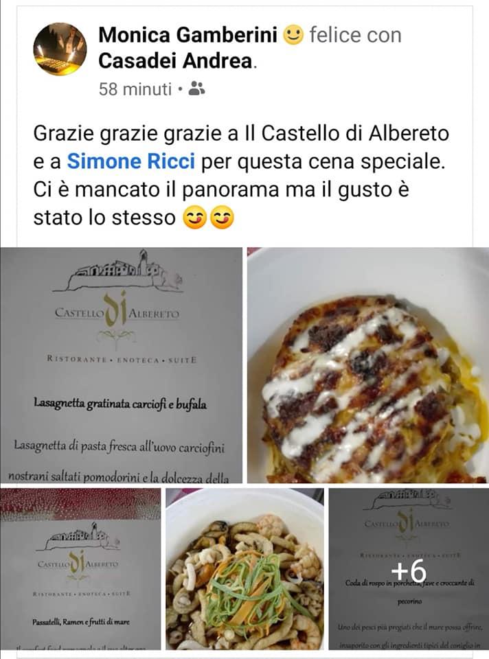 Menu at Castello di Albereto restaurant, Montescudo, Via Castello