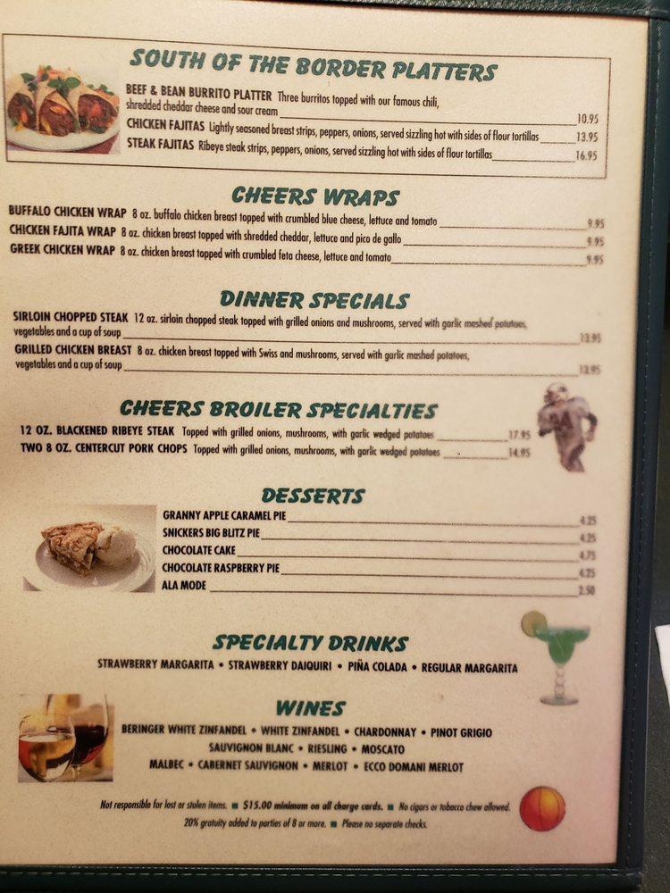 Menu at Cheers Food & Drink pub & bar, Munster