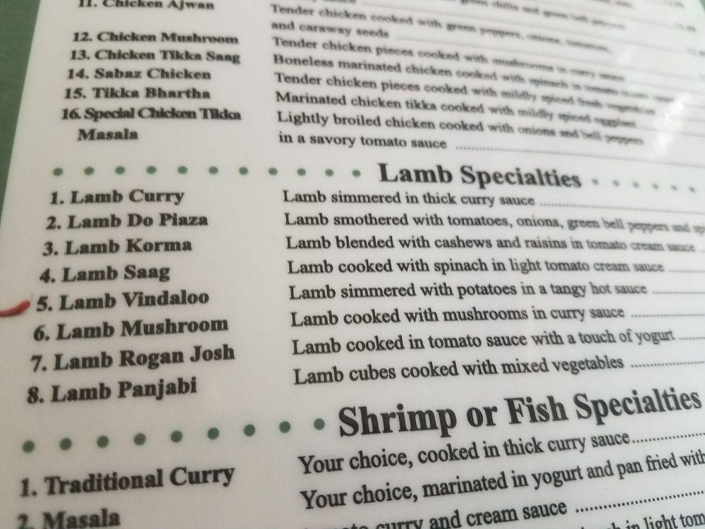 Menu at Guru India Restaurant, Crescent Springs