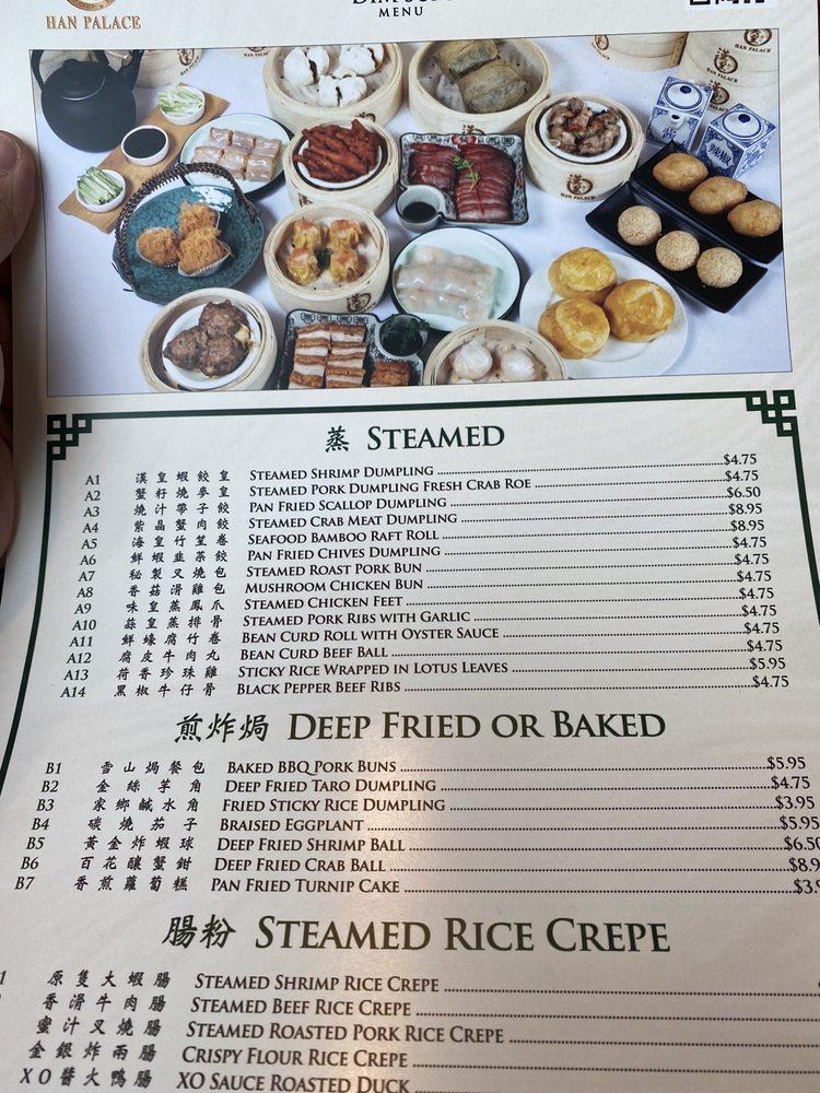 Menu at Han Palace restaurant, McLean