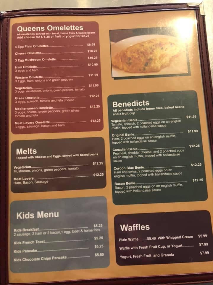Menu at Queens Family Restaurant, Cambridge