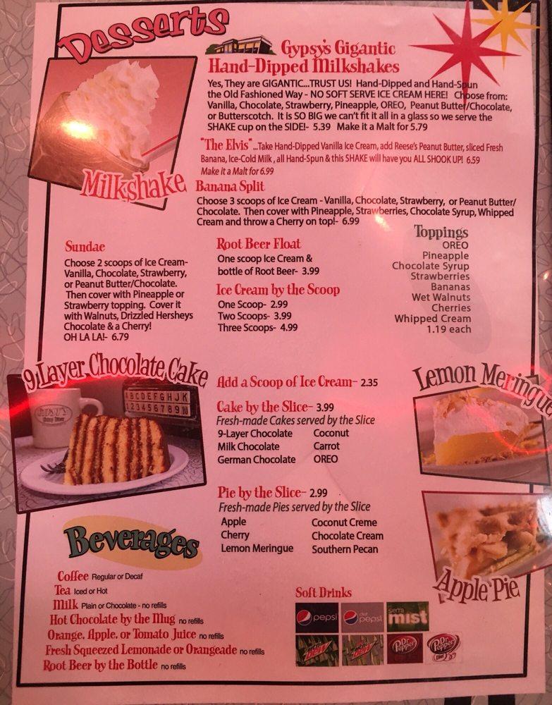 Menu at The Shiny Diner restaurant, Cary