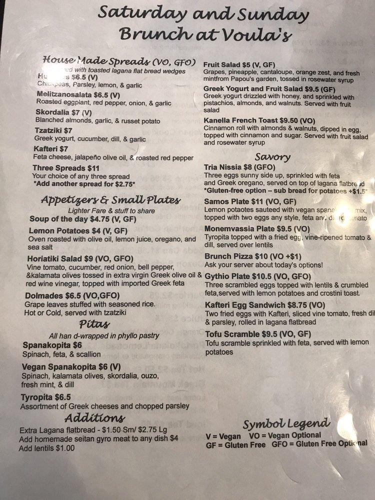 Menu at Voula's Greek Sweets desserts, Rochester