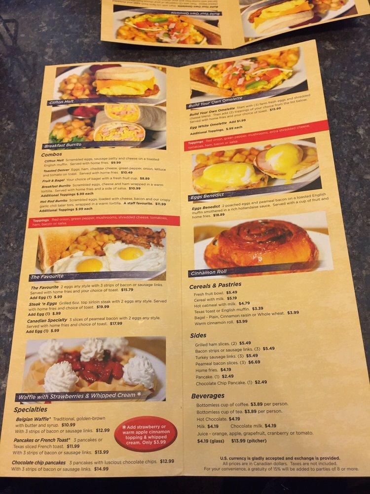 Menu at Clifton Hill Family Restaurant, Niagara Falls