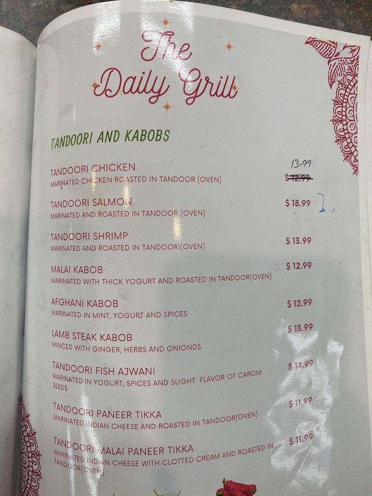 Menu at DAILY GRILL INDIAN RESTAURANT, Napoleon
