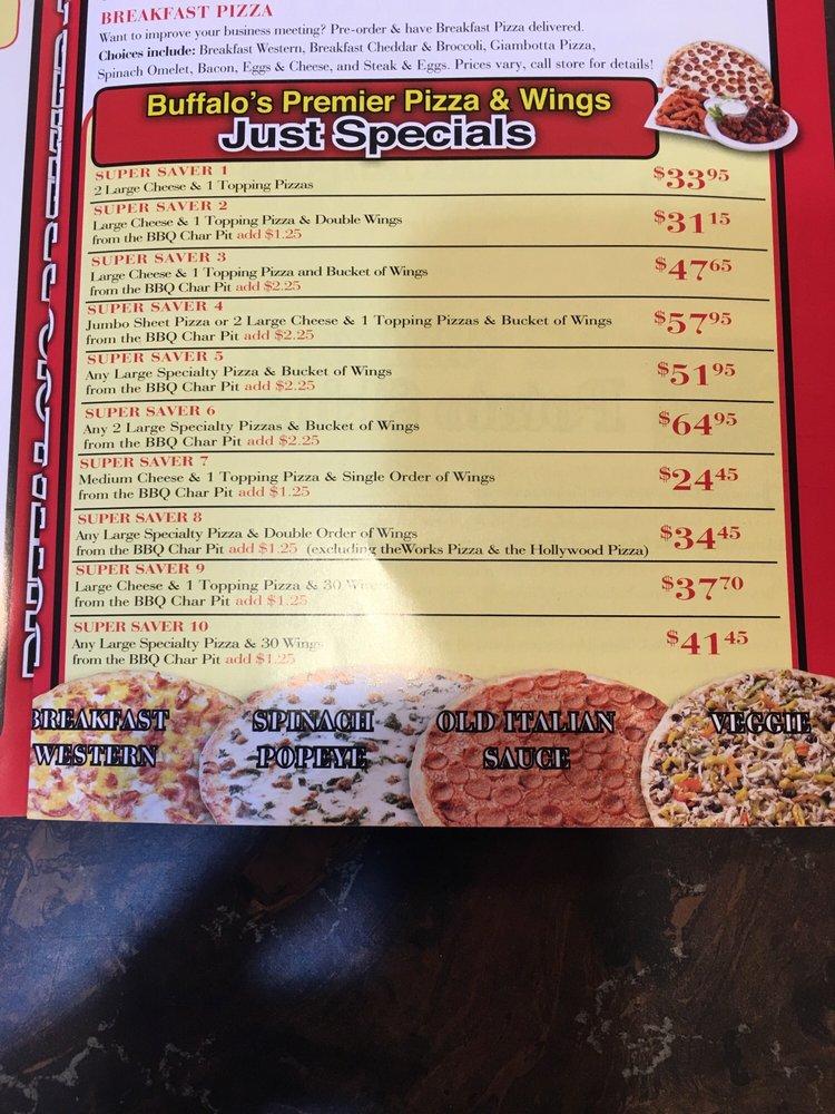 Menu at Just Pizza pizzeria, Buffalo, Main St