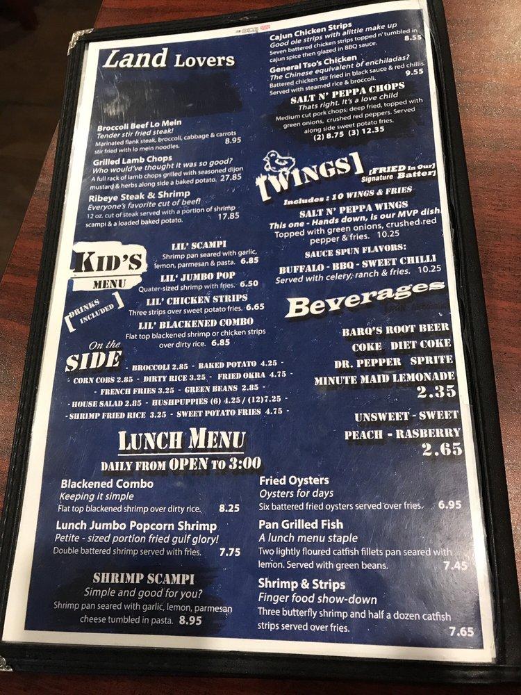 Menu at KEVIN RICO x (Seafood & Oyster Bar), Port Arthur