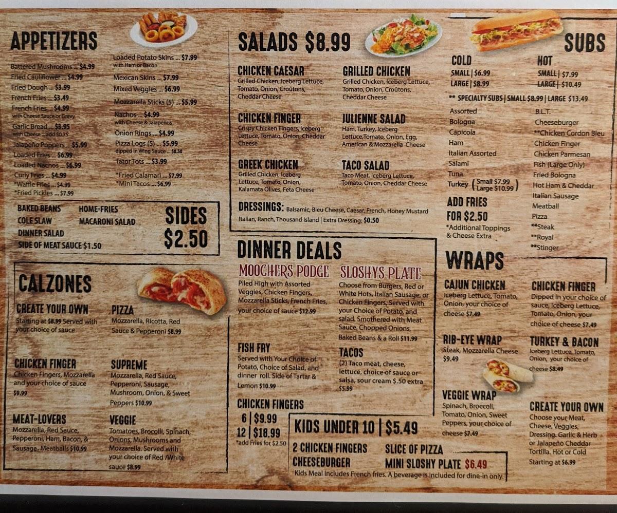 Menu at Roadies Pizzeria and Sports Bar, USA