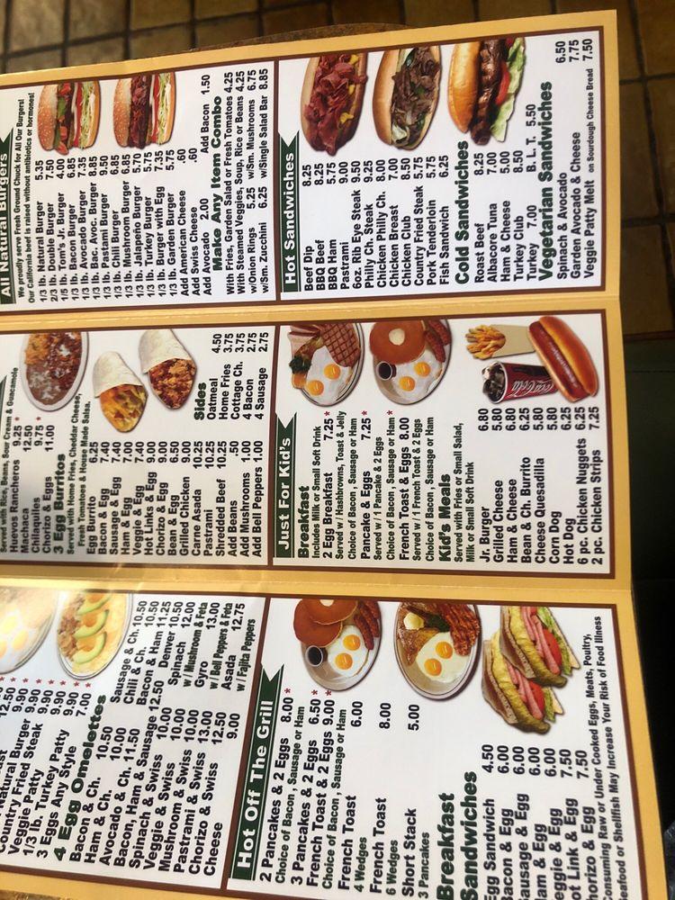 Menu at Perry's Place restaurant, Anaheim, E La Palma Ave