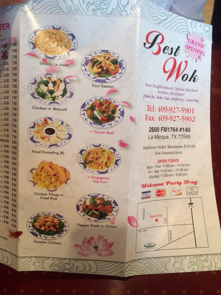 Menu at Best Wok restaurant, La Marque