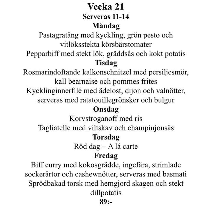 Menu at Restaurang Kitchen cafe, Skellefteå