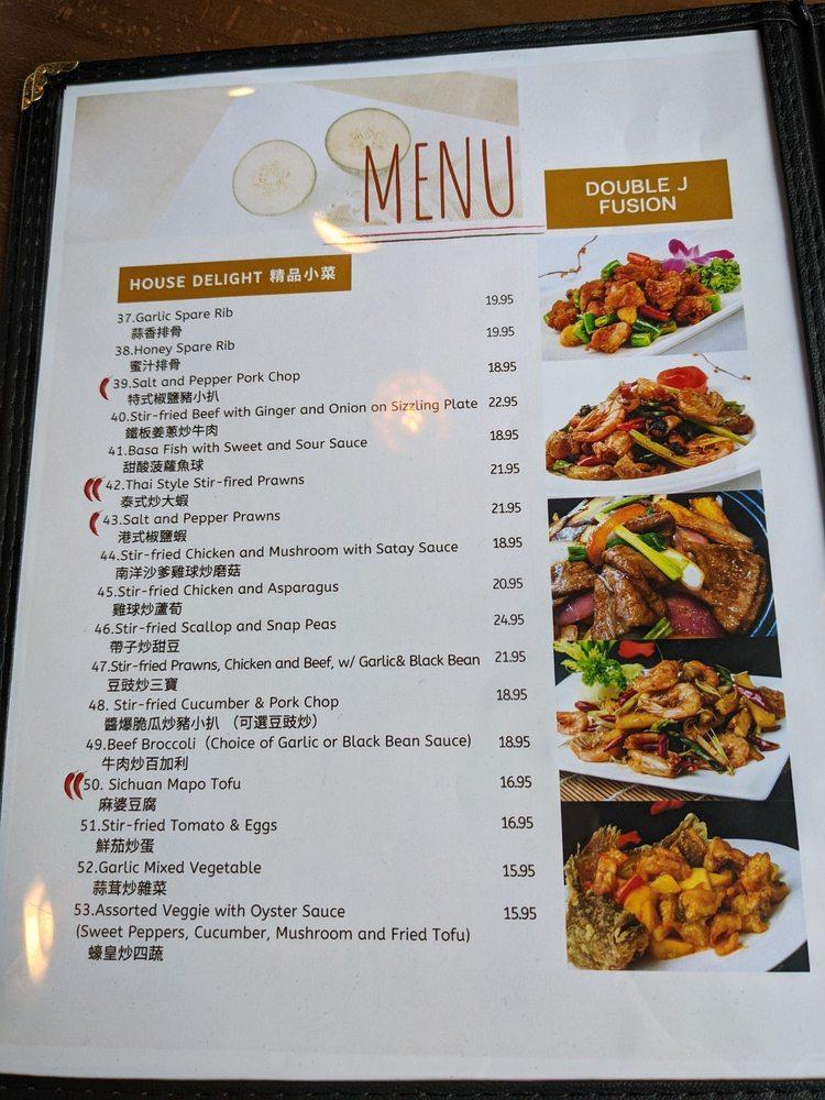 Menu at Double J Hong Kong Fusion cafe, Kelowna
