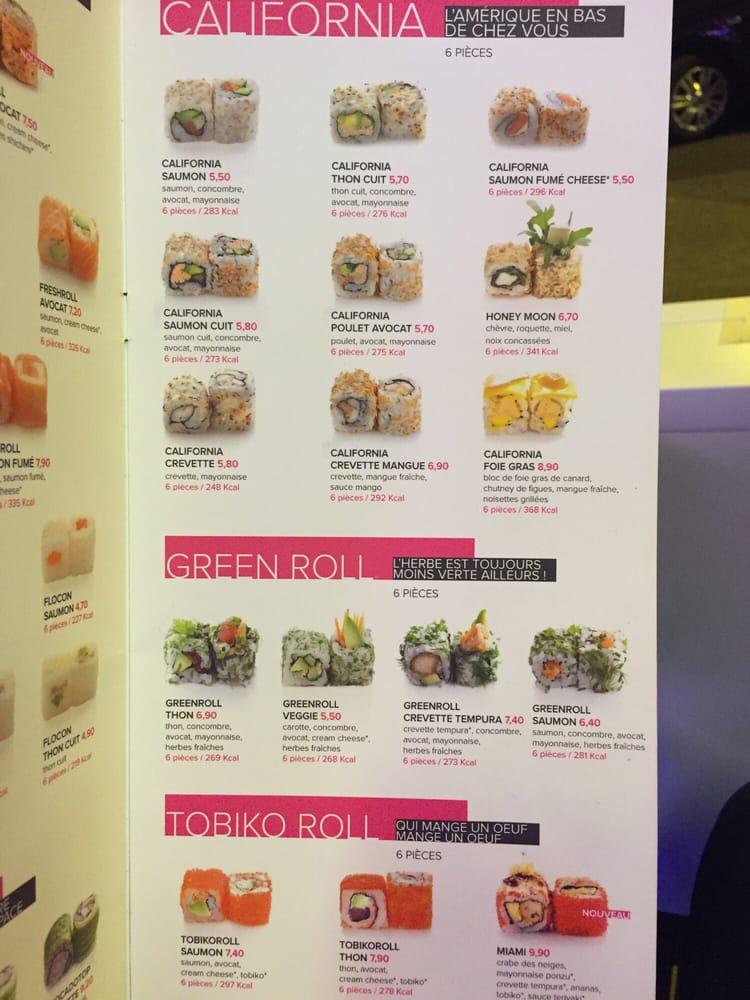 Menu at Planet Sushi Malausséna restaurant, Nice