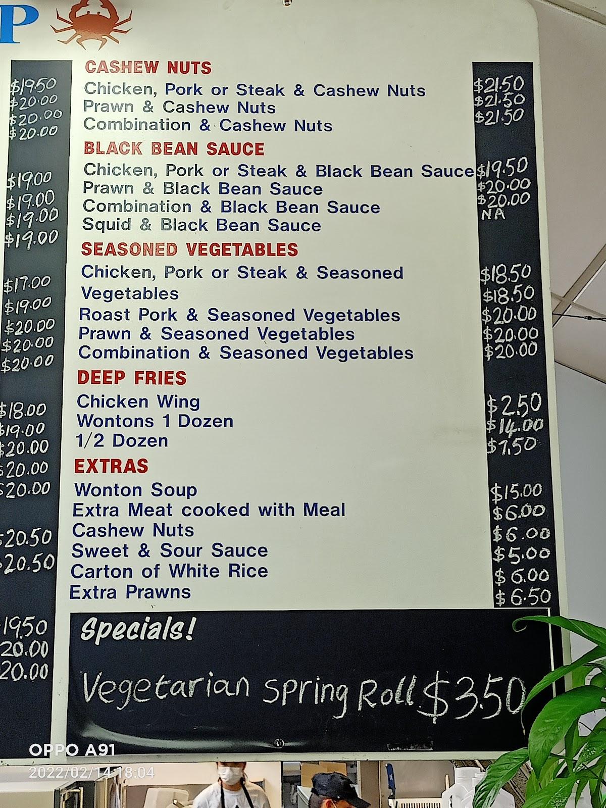 Menu at Hospital Fish Shop & Takeaways fast food, Whangarei