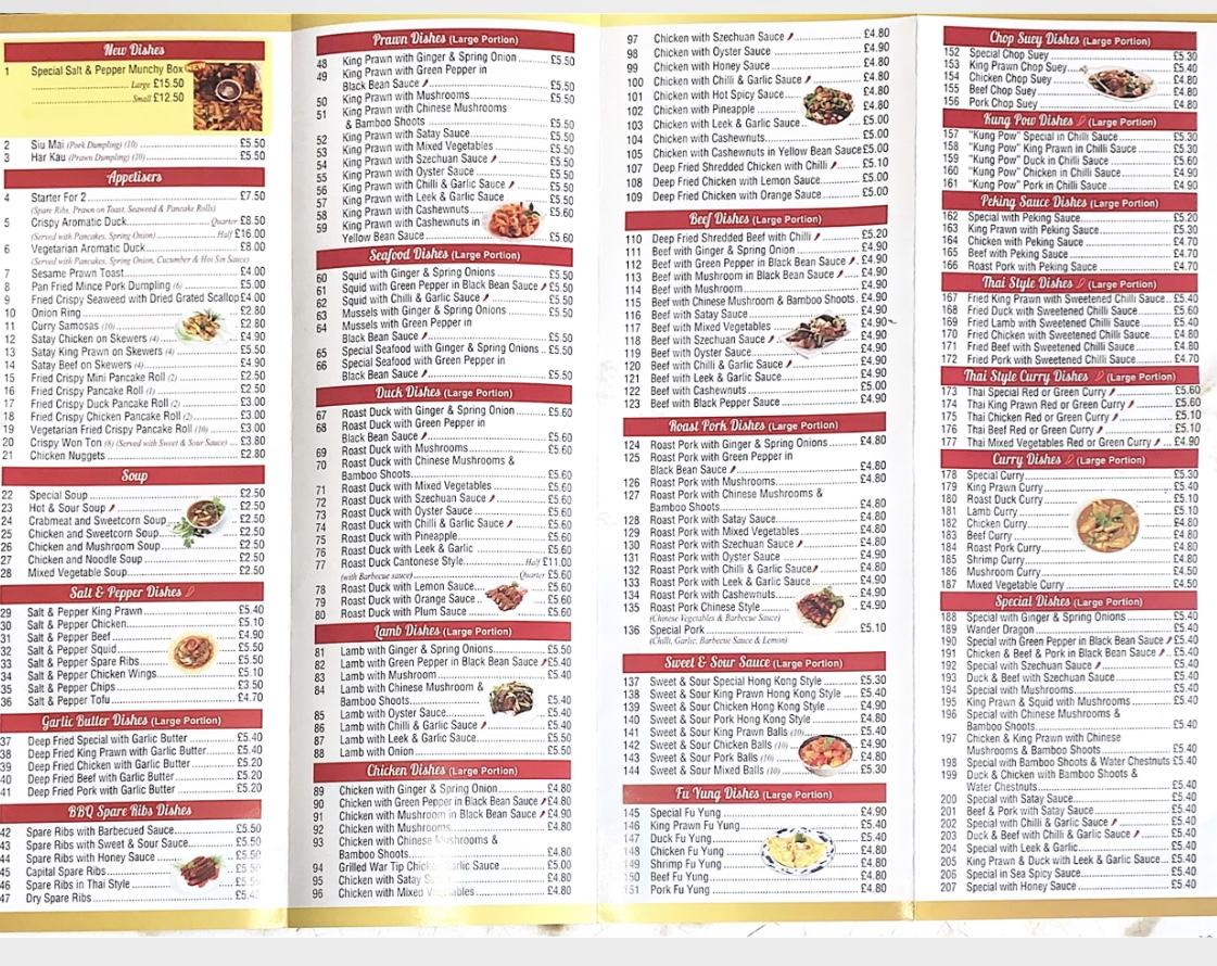 Menu at Jewel City fast food, Sheffield, 1 Retford Rd