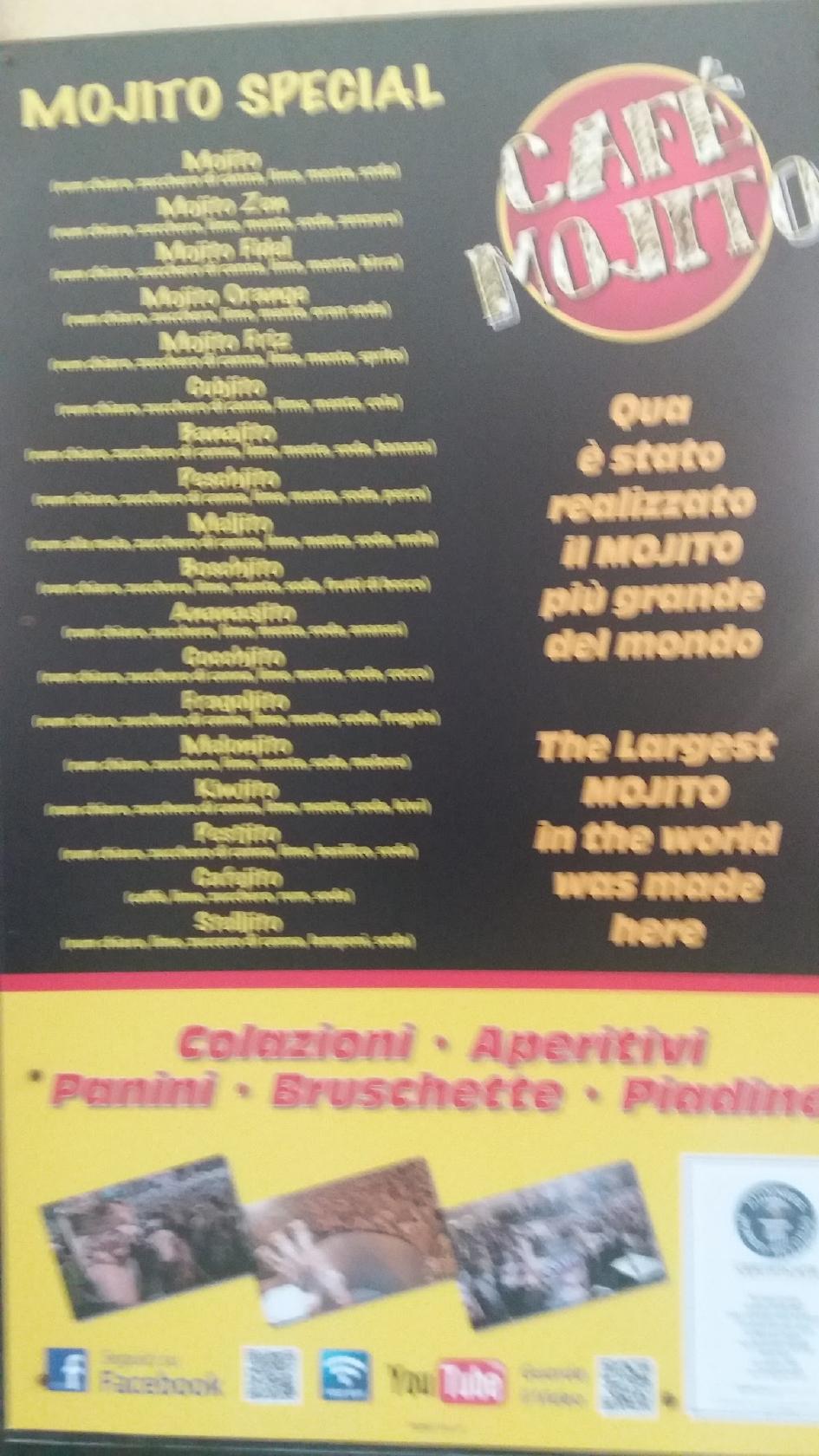 Menu at Mojito Cafe by Miki, Lavagna
