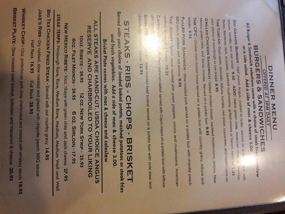 Menu at Rio Grande Grill and Tap Room pub & bar, Ruidoso