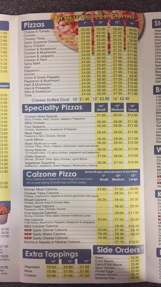 Menu at Chicken Bites restaurant, East Wemyss