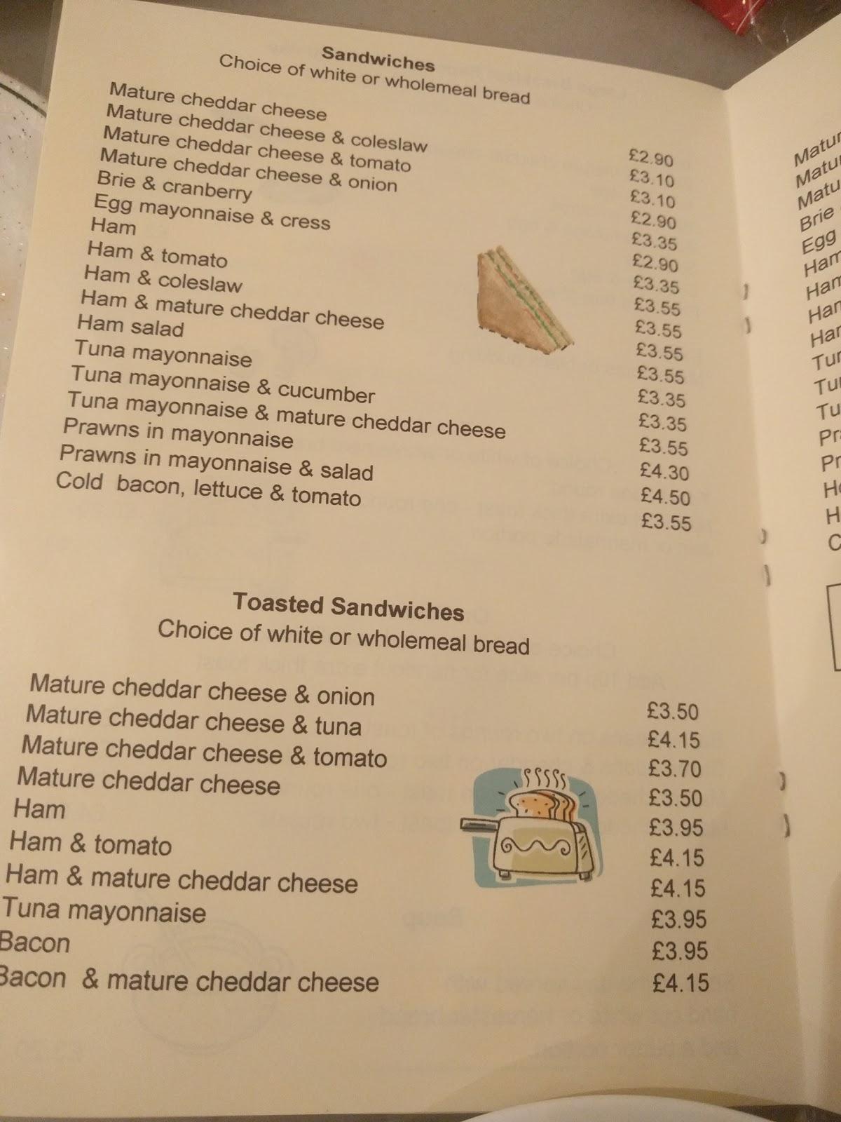 Menu at Courtyard Coffee Shop cafe, Llangollen, Castle St