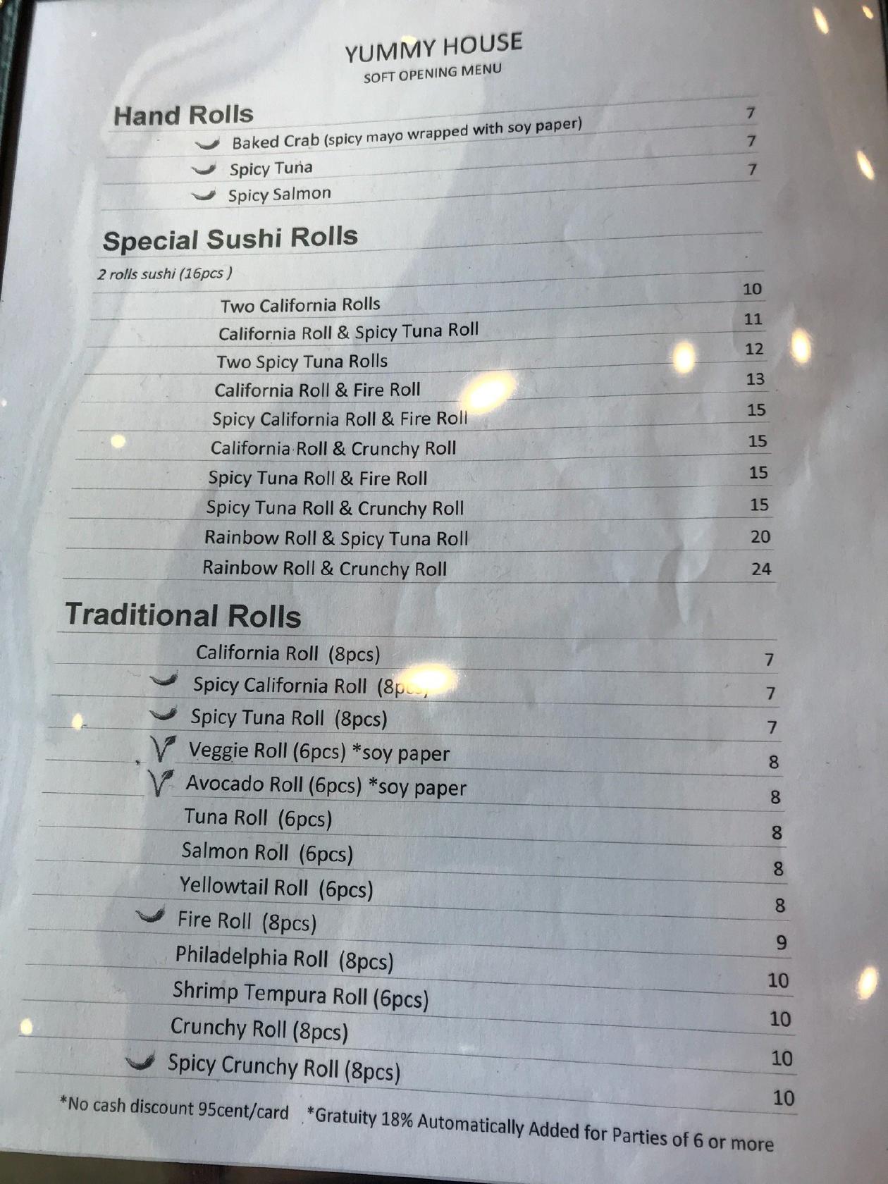 Menu at YUMMY HOUSE - Sushi & Ramen restaurant, Brea