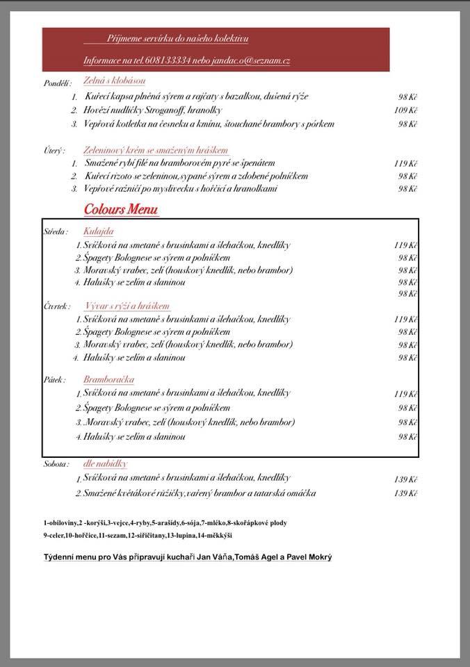 Menu at 2 Promile Restaurant Café Bar, Ostrava