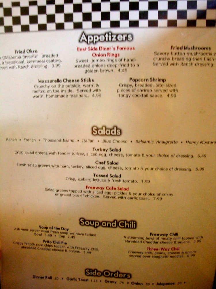 Menu at Freeway Cafe #1, Tulsa, 465 S Sheridan Rd