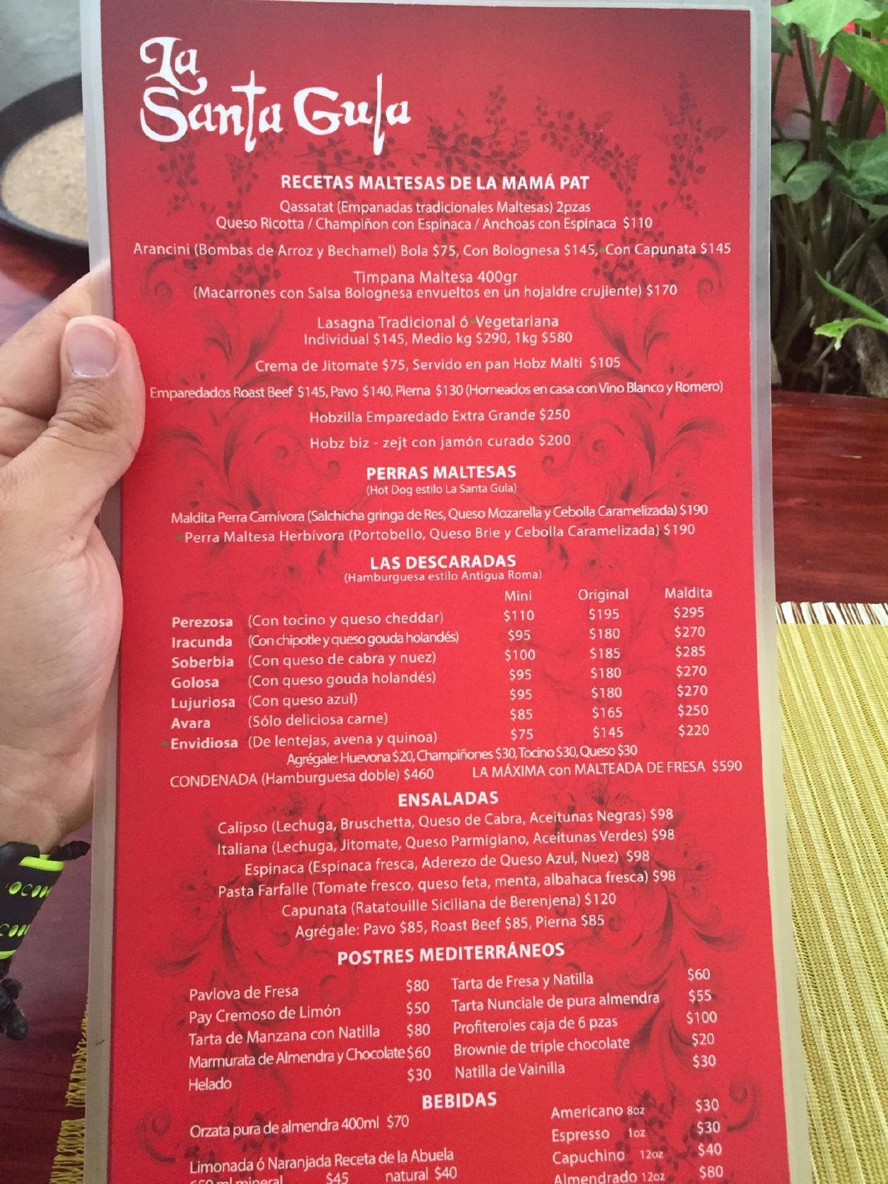 Carta del restaurante La Gula special, Ciudad del México, Calle ...
