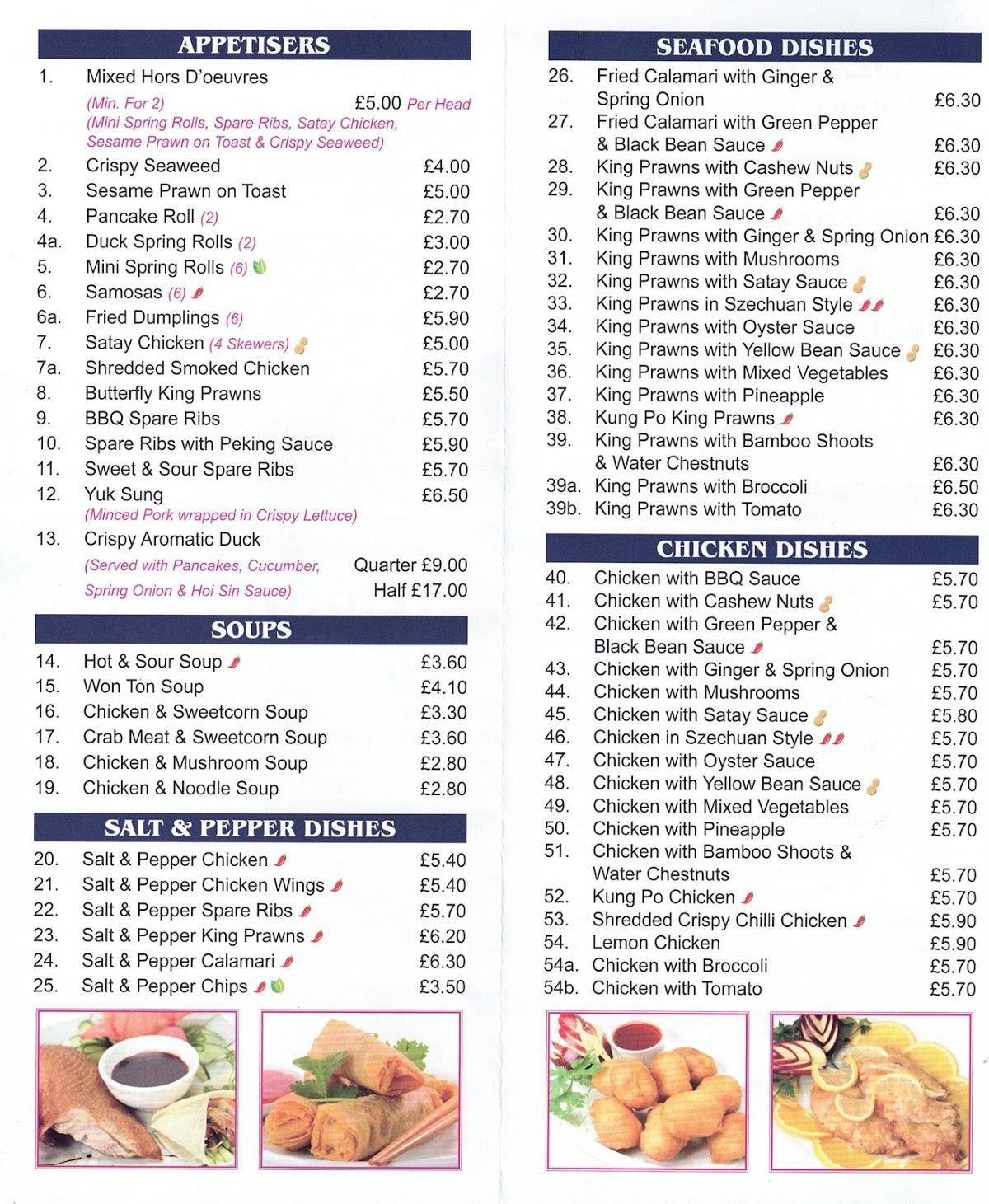 Menu at New Golden Bamboo fast food, Wellesbourne