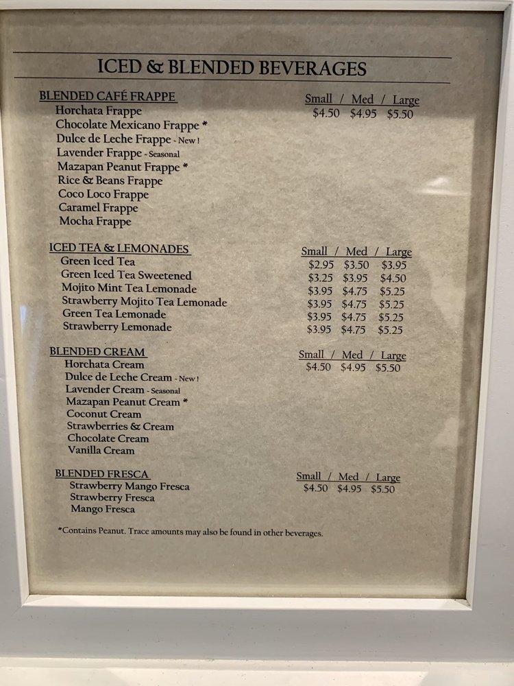 Menu at Tierra Mia Coffee restaurant, Los Angeles, N Eastern Ave